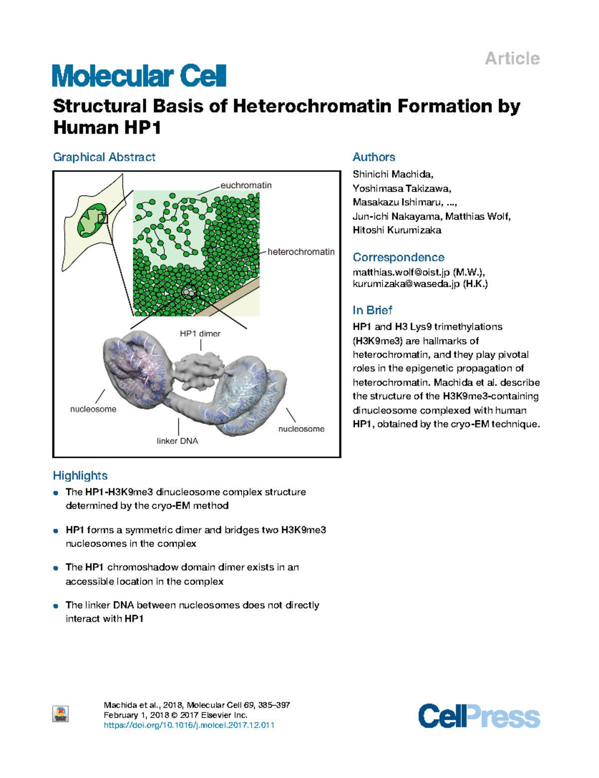 HP1-Paper - HP1-PAPEr - Article Structural Basis of Heterochromatin ...