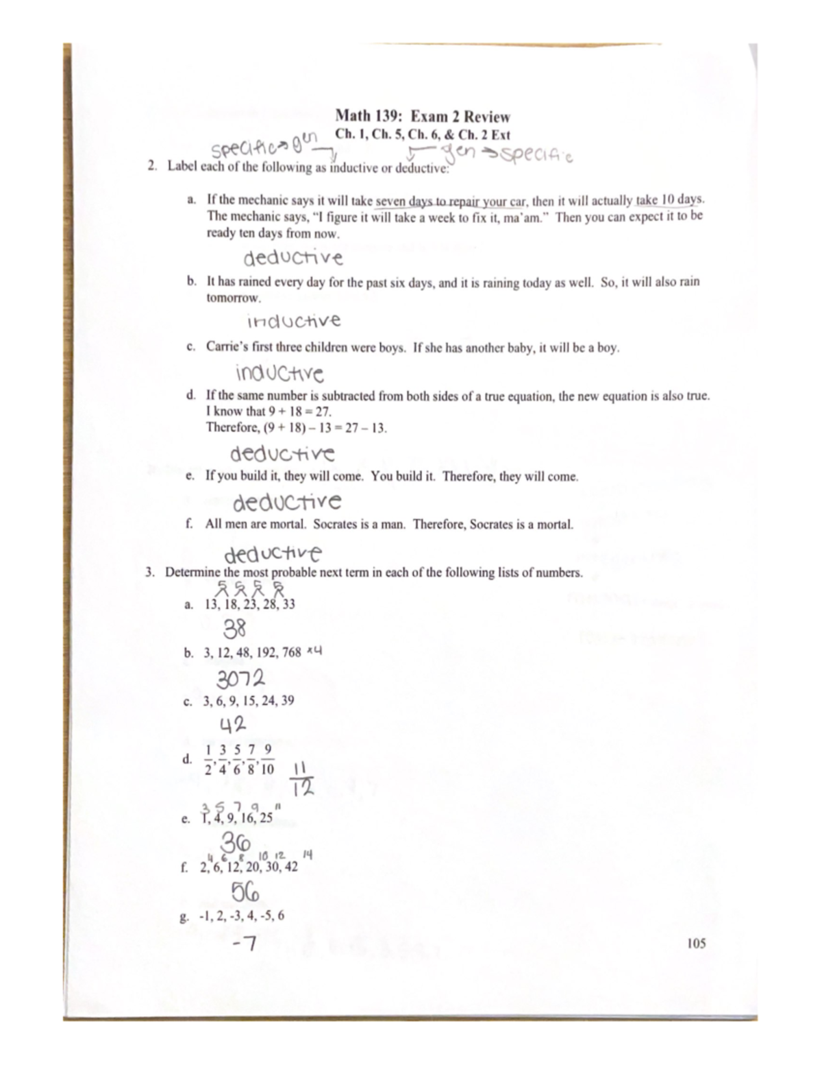 Math 139 Exam 2 Review (Ch. 1, Ch. 5, Ch. 6, and Ch. 2 Ext.) (dragged) - MATH 139 - Studocu