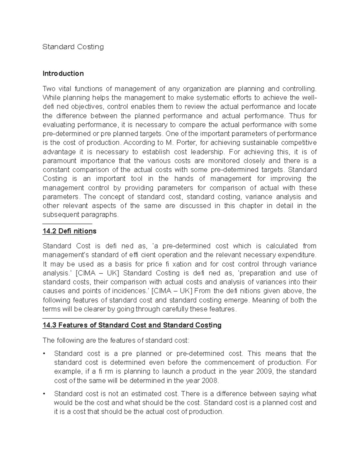 Standard Costing - Standard Costing Introduction Two vital functions of ...