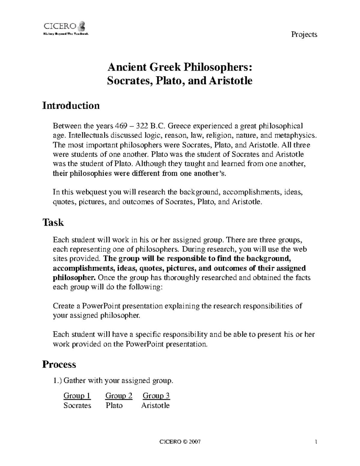 Greek Philosophers - Reference for lectures - Ancient Greek ...