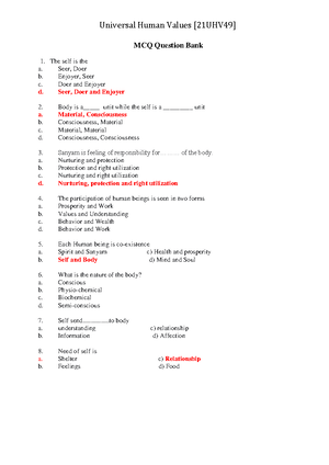 UHV M4 & 5 - Universal human values - MODULE 4 The first order of ...