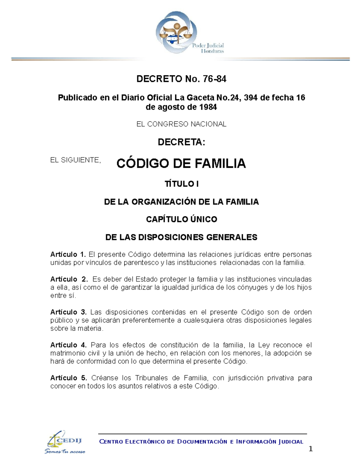 Codigo De Familia-Oct2017 - CENTRO ELECTRÓNICO DE DOCUMENTACIÓN E ...