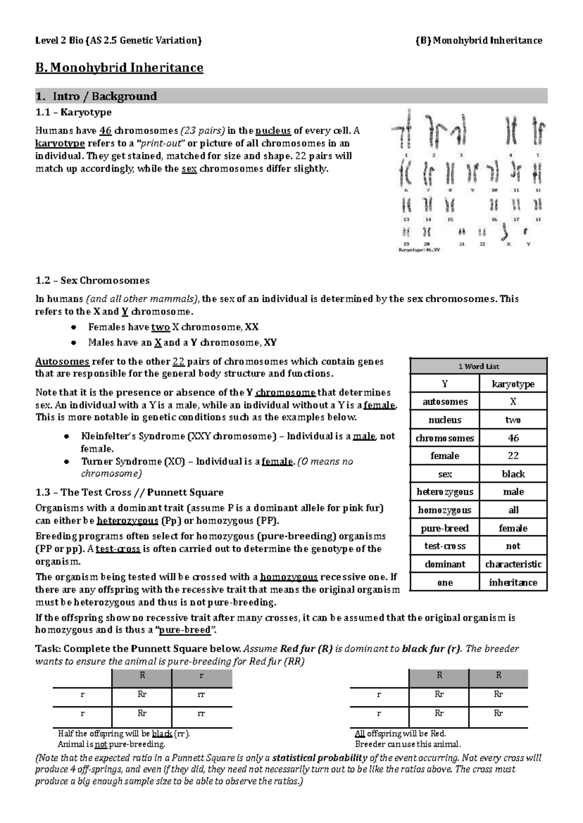 B - Monohybrid Inheritance (A) - B. Monohybrid Inheritance 1. Intro ...
