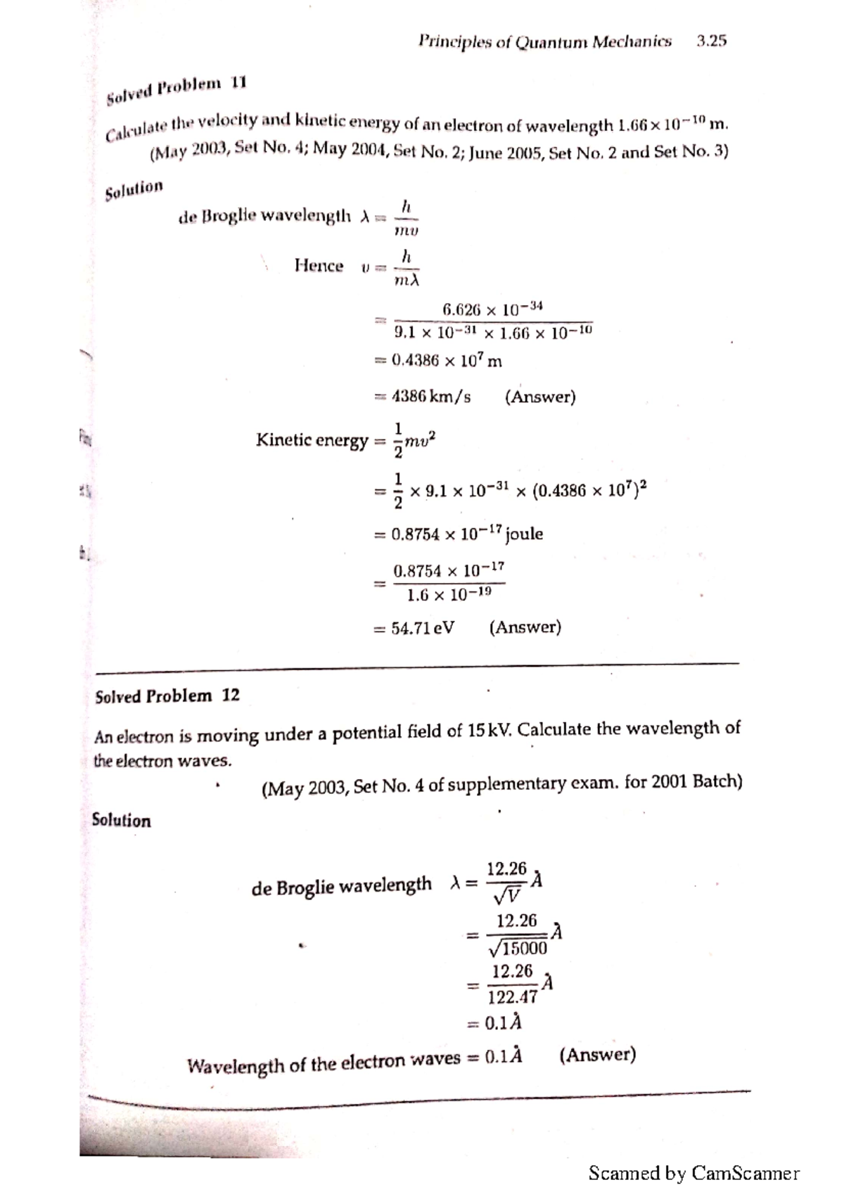 Applied Physics Problems 2 - Principles of Quantum Mechanics 3 solved Problem 11 Calculate the ...