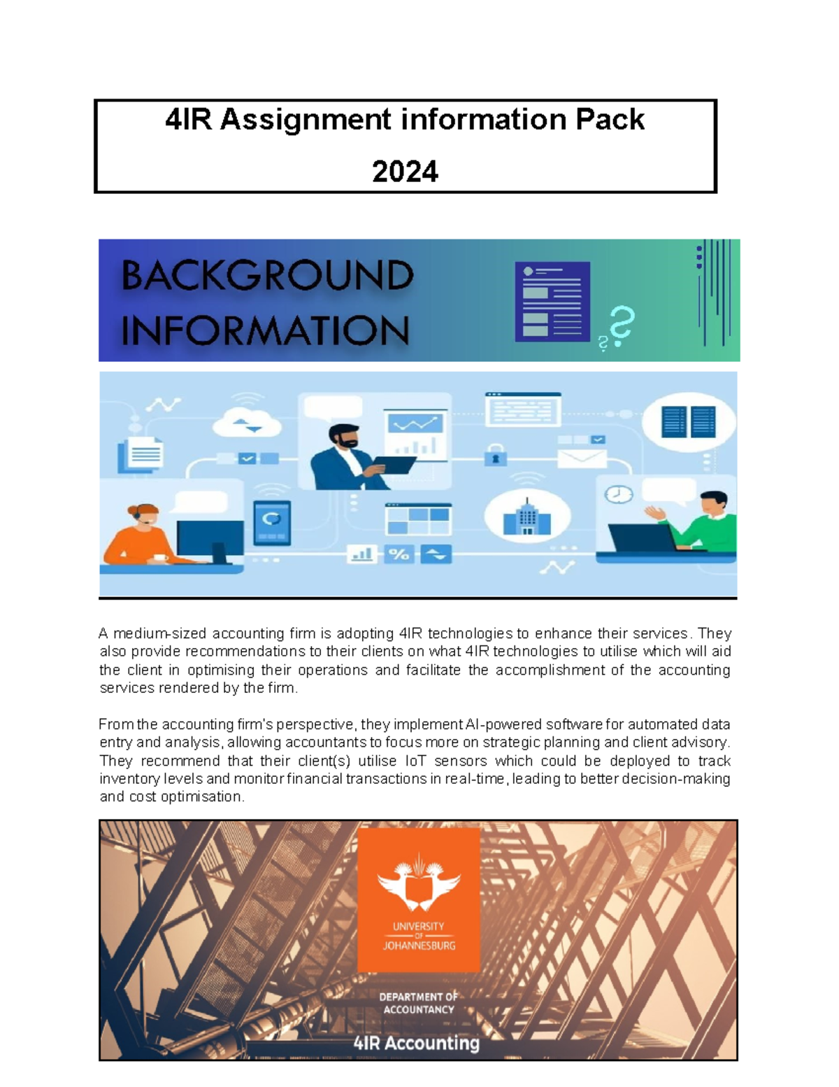 4IR Assignment 2024 - 4IR Assignment information Pack 2024 A medium ...