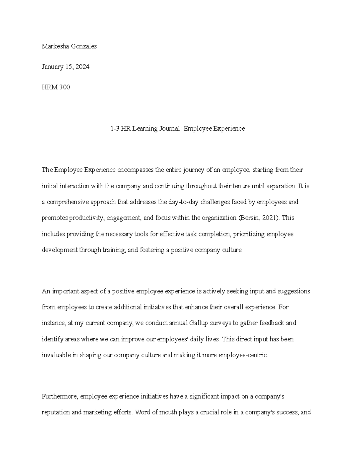 1-3 HR Learning Journal Employee Experience - It is a comprehensive ...