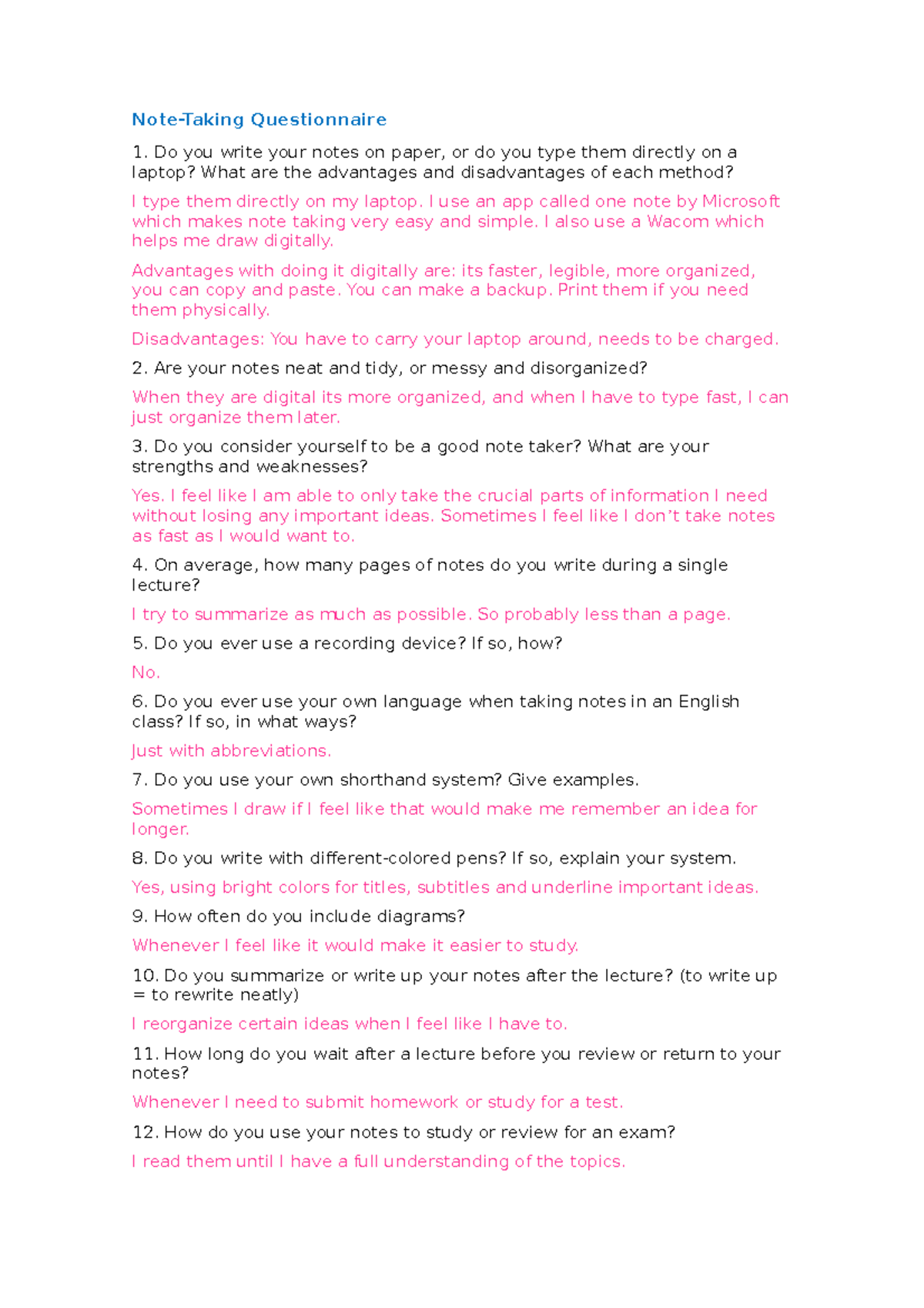 6.1 note taking - essay for world literature about worksheet - Note ...