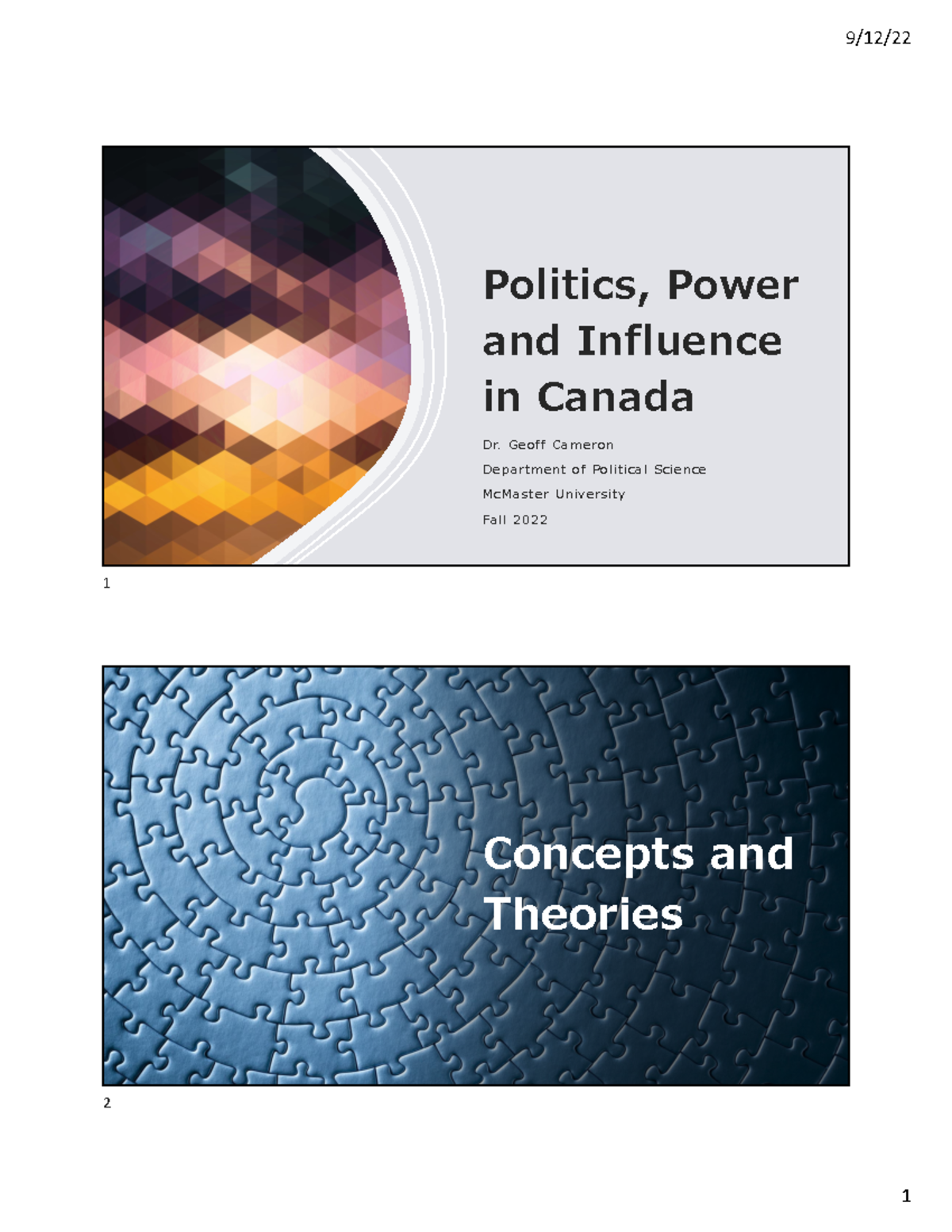Week 2 - 2F03 - course presentation - Politics, Power and Influence in ...