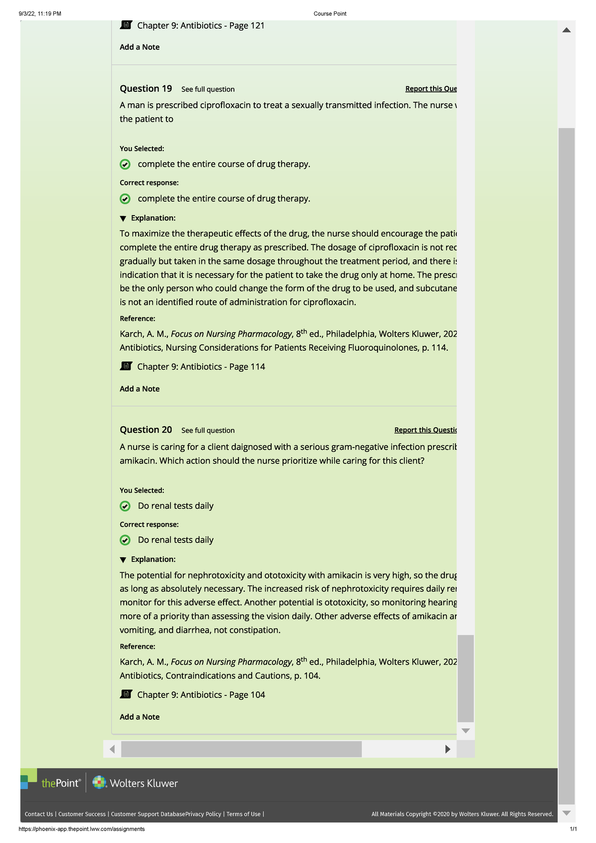 Antibiotics 5coursepoint - 9/3/22, 11:19 PM Course Point phoenix-app ...