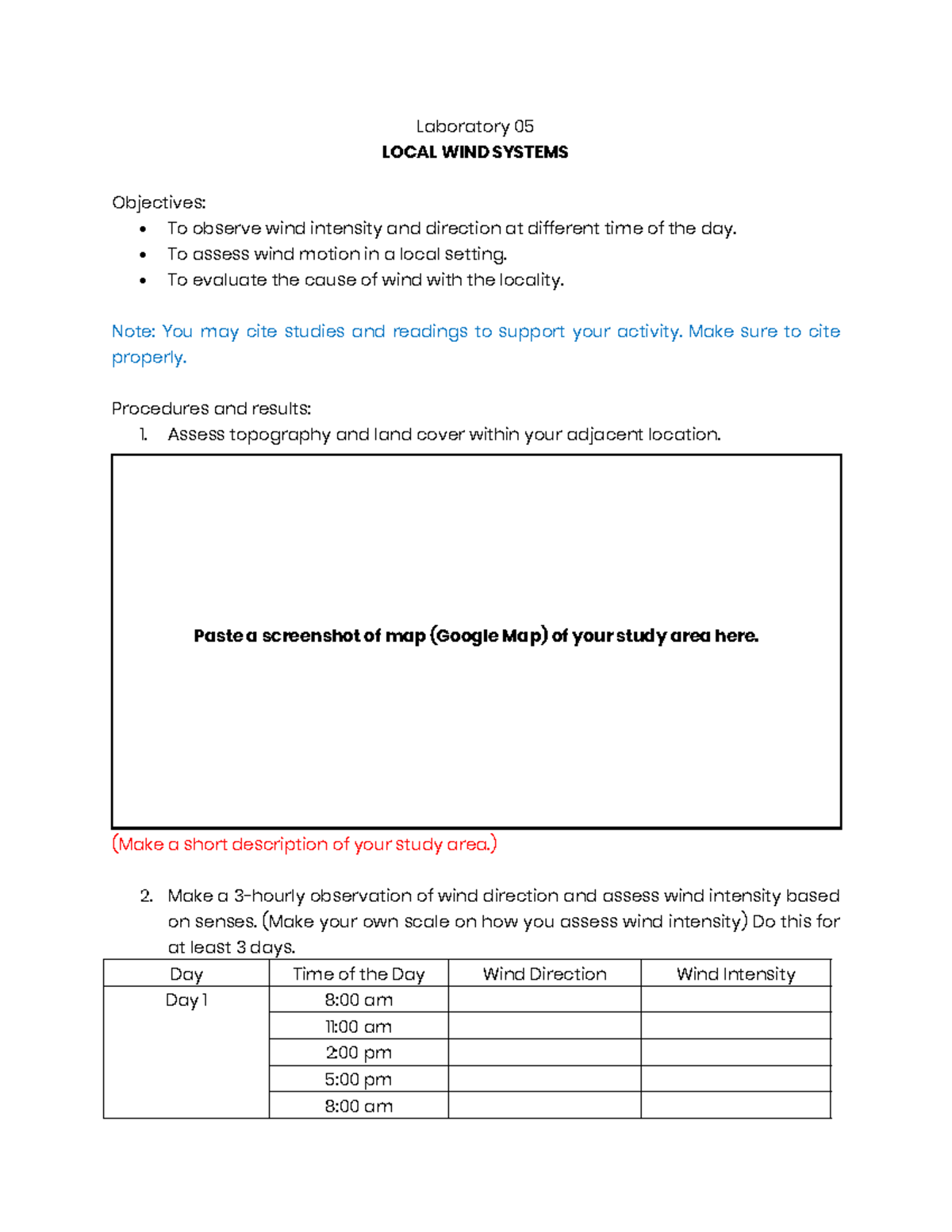 Laboratory-05 Wind-System - Laboratory 05 LOCALWINDSYSTEMS Objectives ...