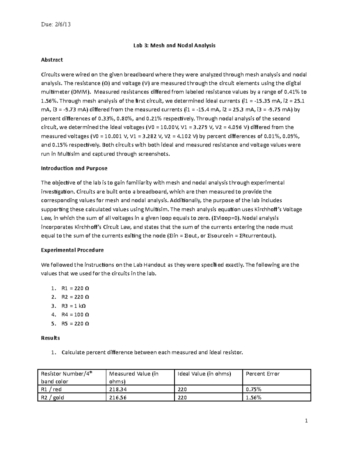 BME210 Lab 3 - Lab 3 Write Up, Dr. Walker, BME 210 - Due: 2/6/13 Lab 3 ...