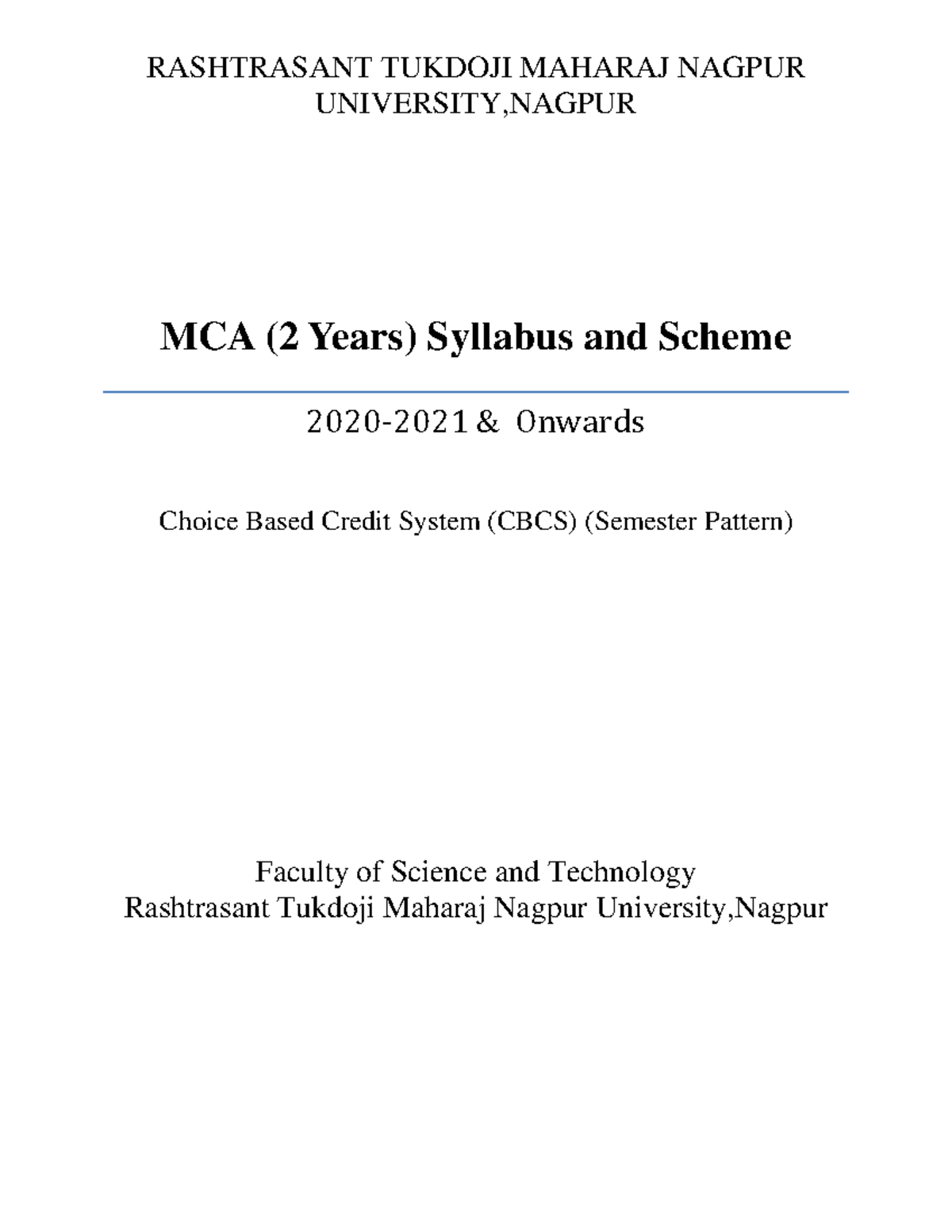 Notification Direction Syllabus and Program Outcome of MCA 28122020-19-49 - RASHTRASANT TUKDOJI ...