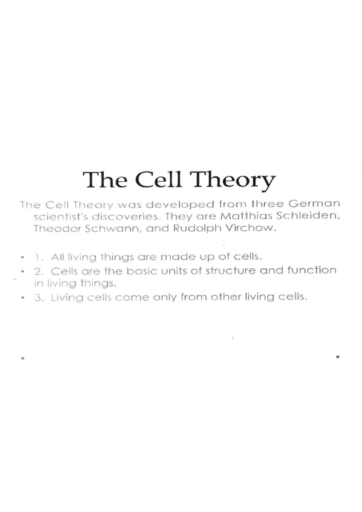 THE CELL Theory PPT - The Cell Theory The Cell Theory was developed ...