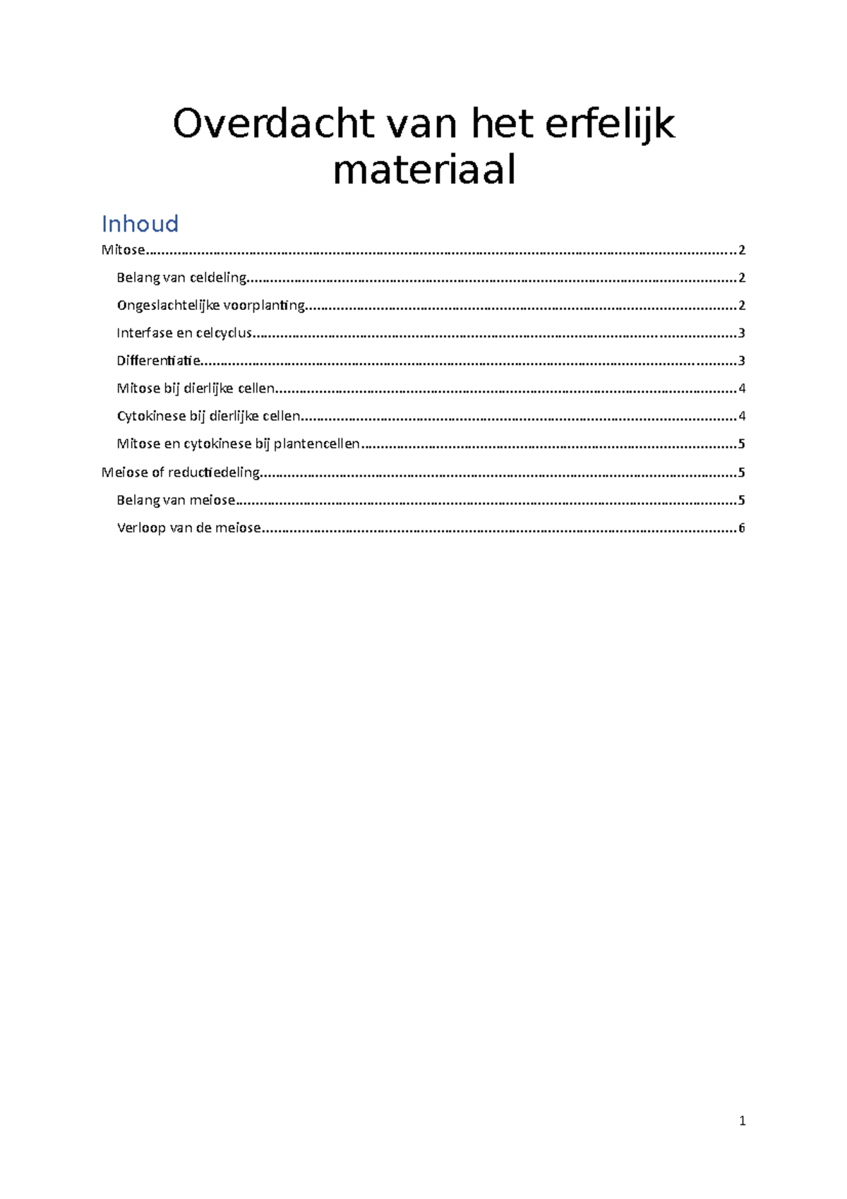 3 Overdracht van het erfelijk materiaal - Overdacht van het erfelijk ...