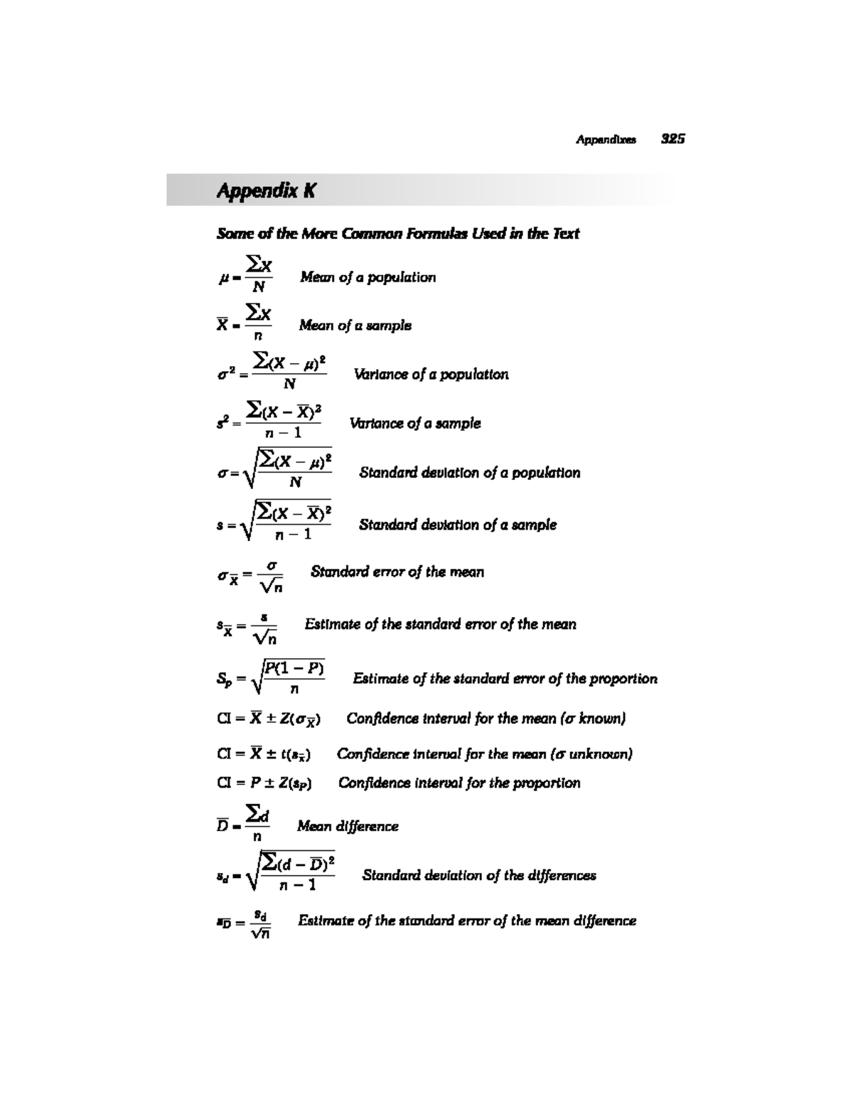 Formula sheet (Caldwell) - Introduction to quantitative methods in ...