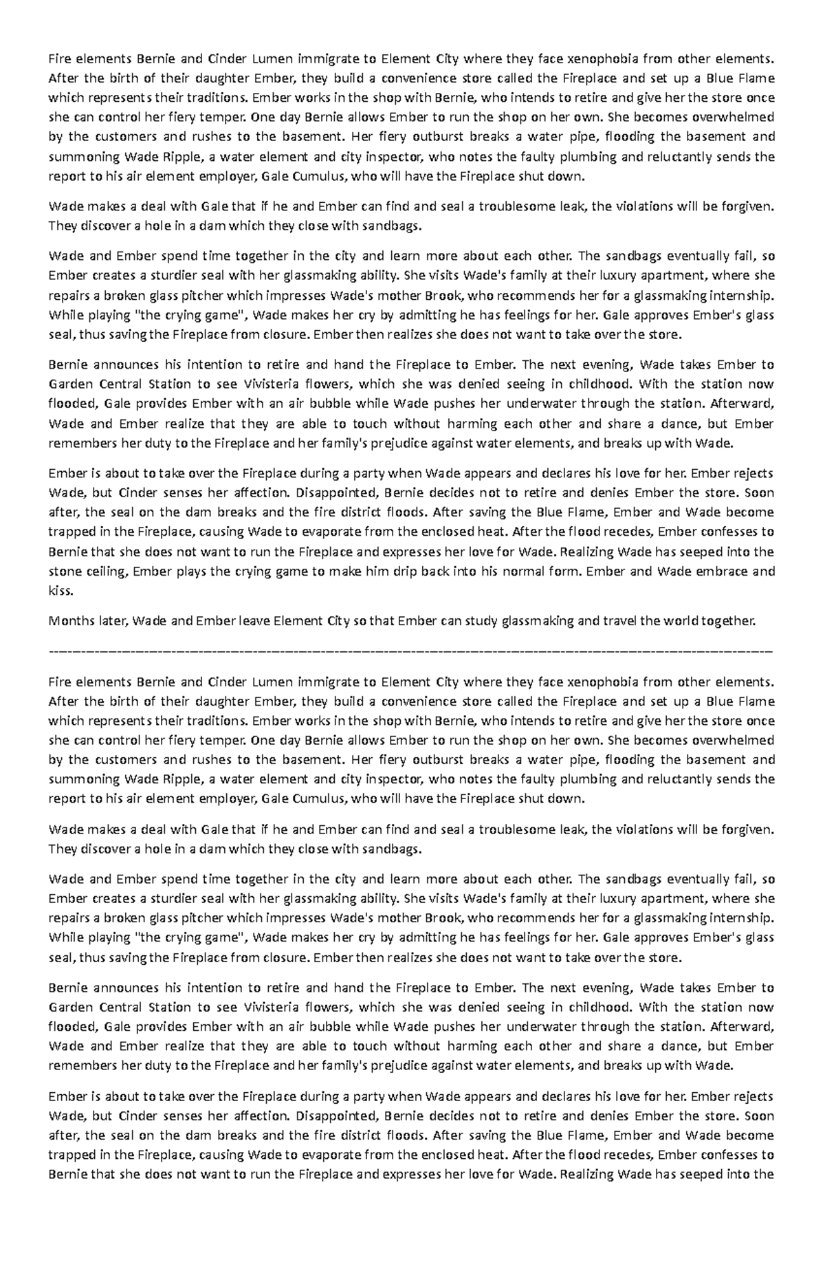 PLOT-Elemental - plot of the movie "Elemental" - Fire elements Bernie ...