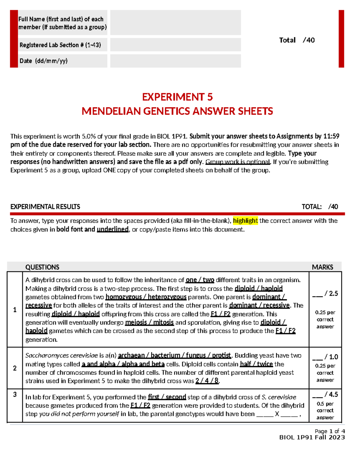 experiment/lab 5 - Full Name (first and last) of each member (if ...