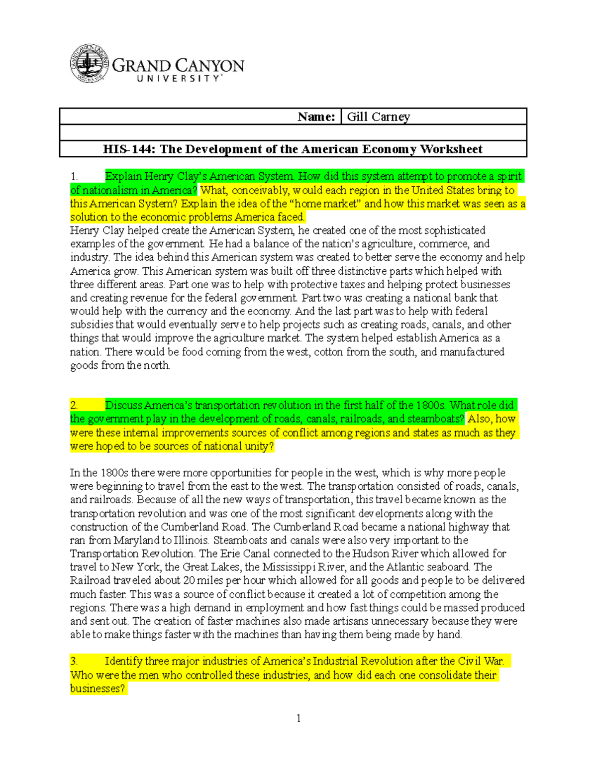 HIS 144 Topic 4 assignment [Scaffolded] - Name: Gill Carney HIS-144 ...