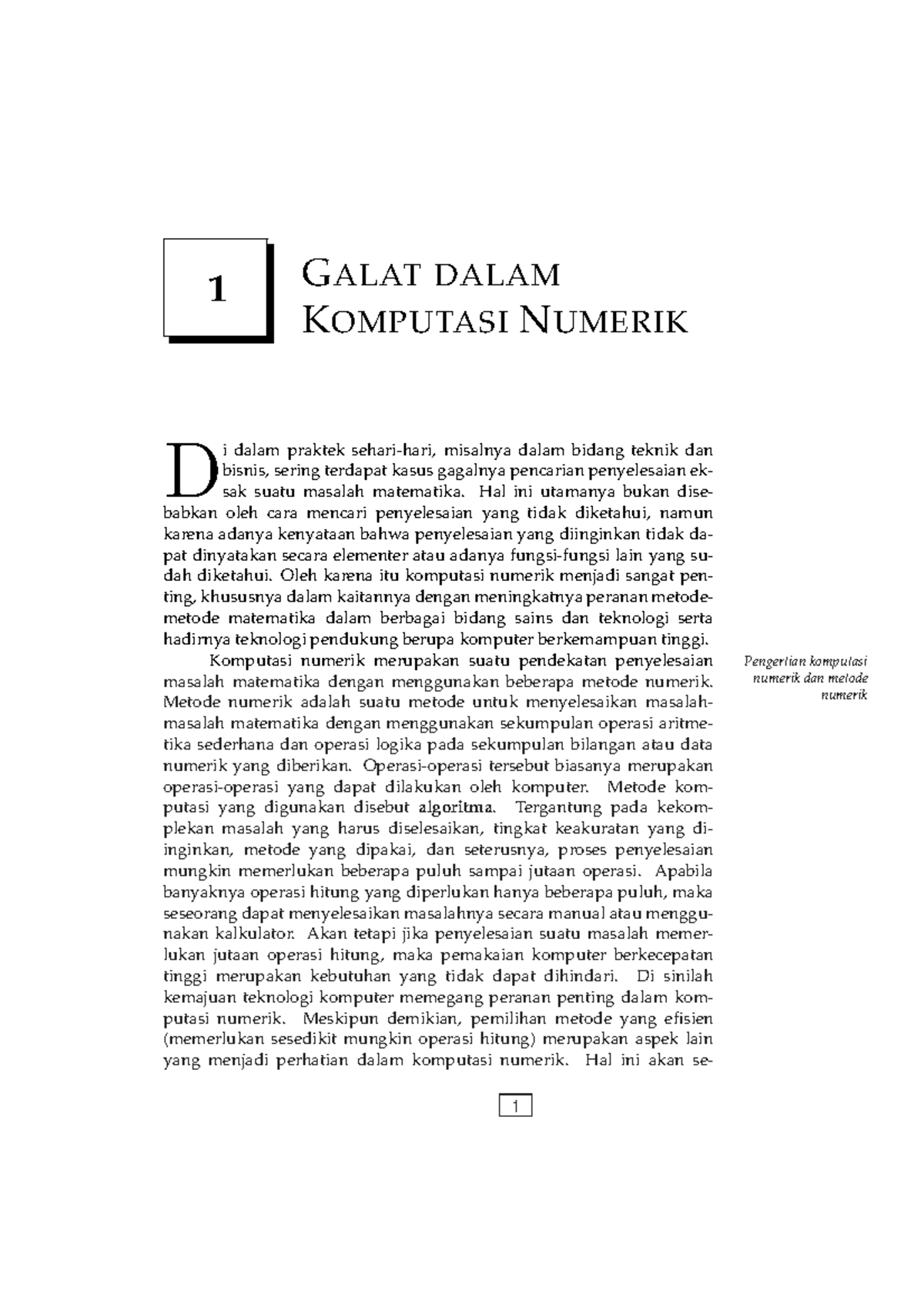 Komputasi Numerik Bab1 - 1 GALAT DALAM KOMPUTASI NUMERIK D i dalam ...