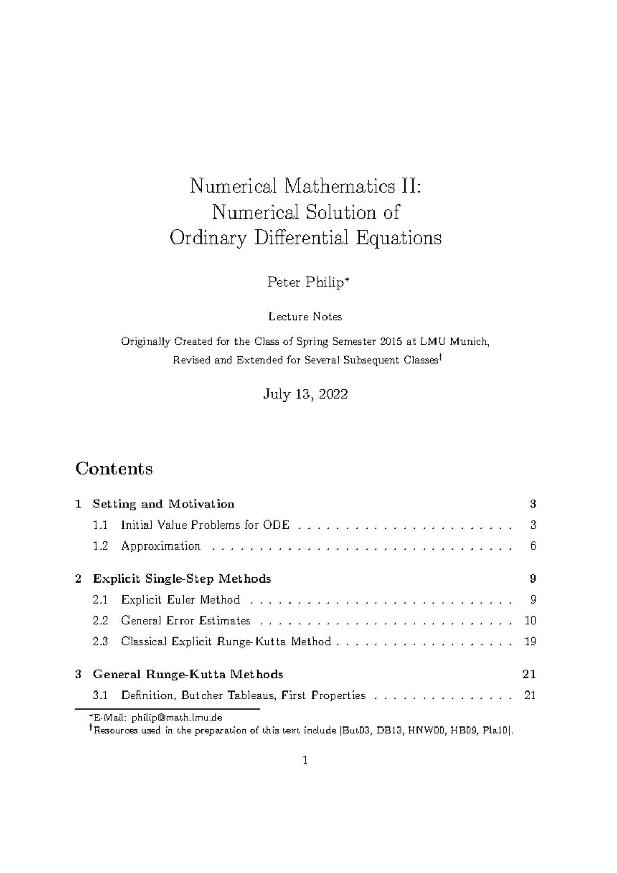 Numerical Mathematics 2 - .................... .. 3 1 Approximation ...