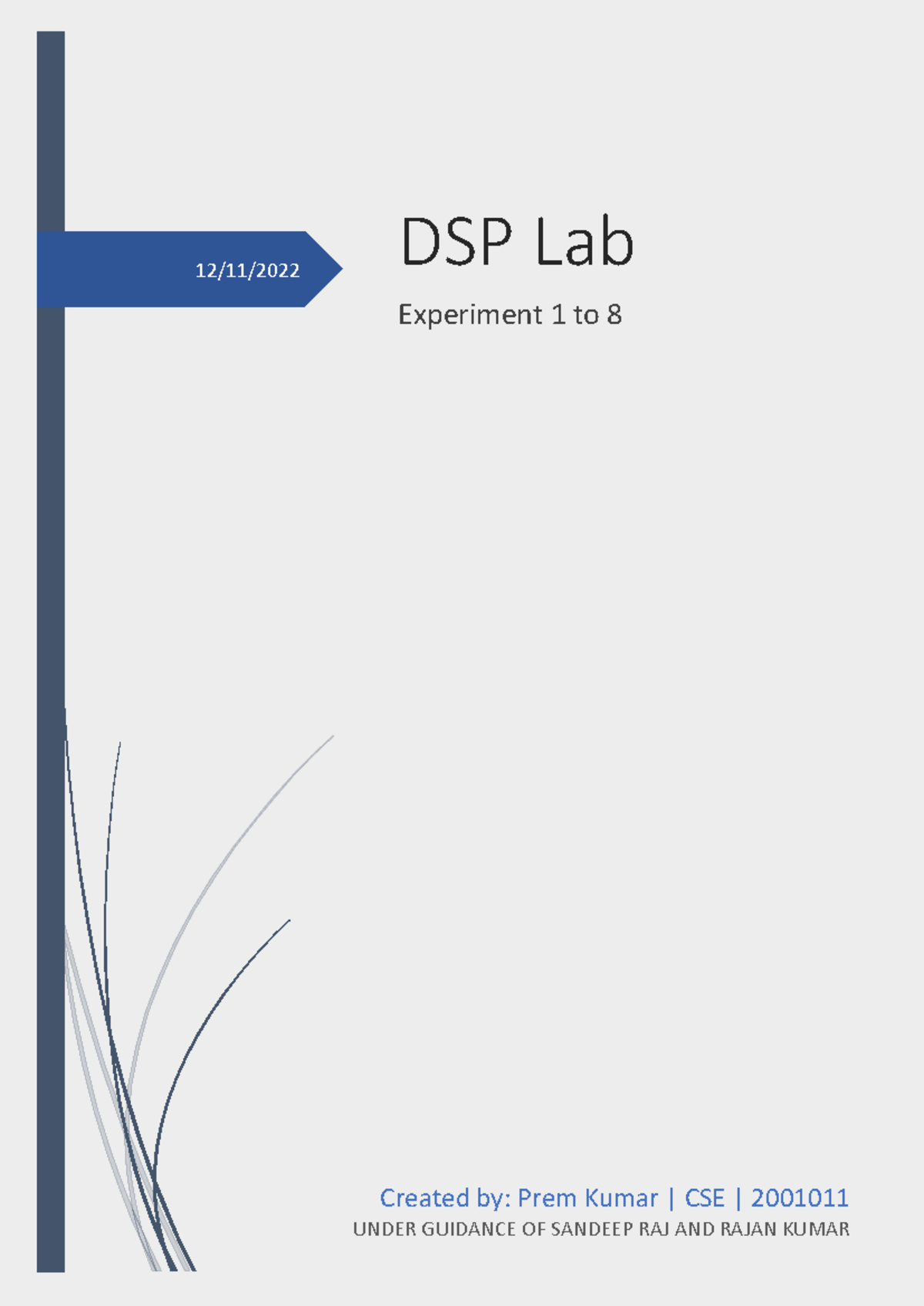Dsp Lab Exp 1 To 8 Experiments 1 To 8 1211 Dsp Lab Experiment 1 To 8 Created By Prem