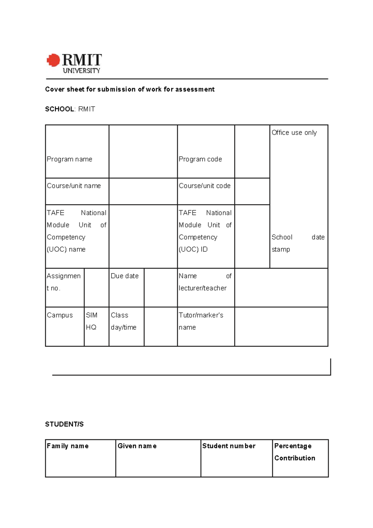SQ New Service Proposal - Cover sheet for submission of work for ...