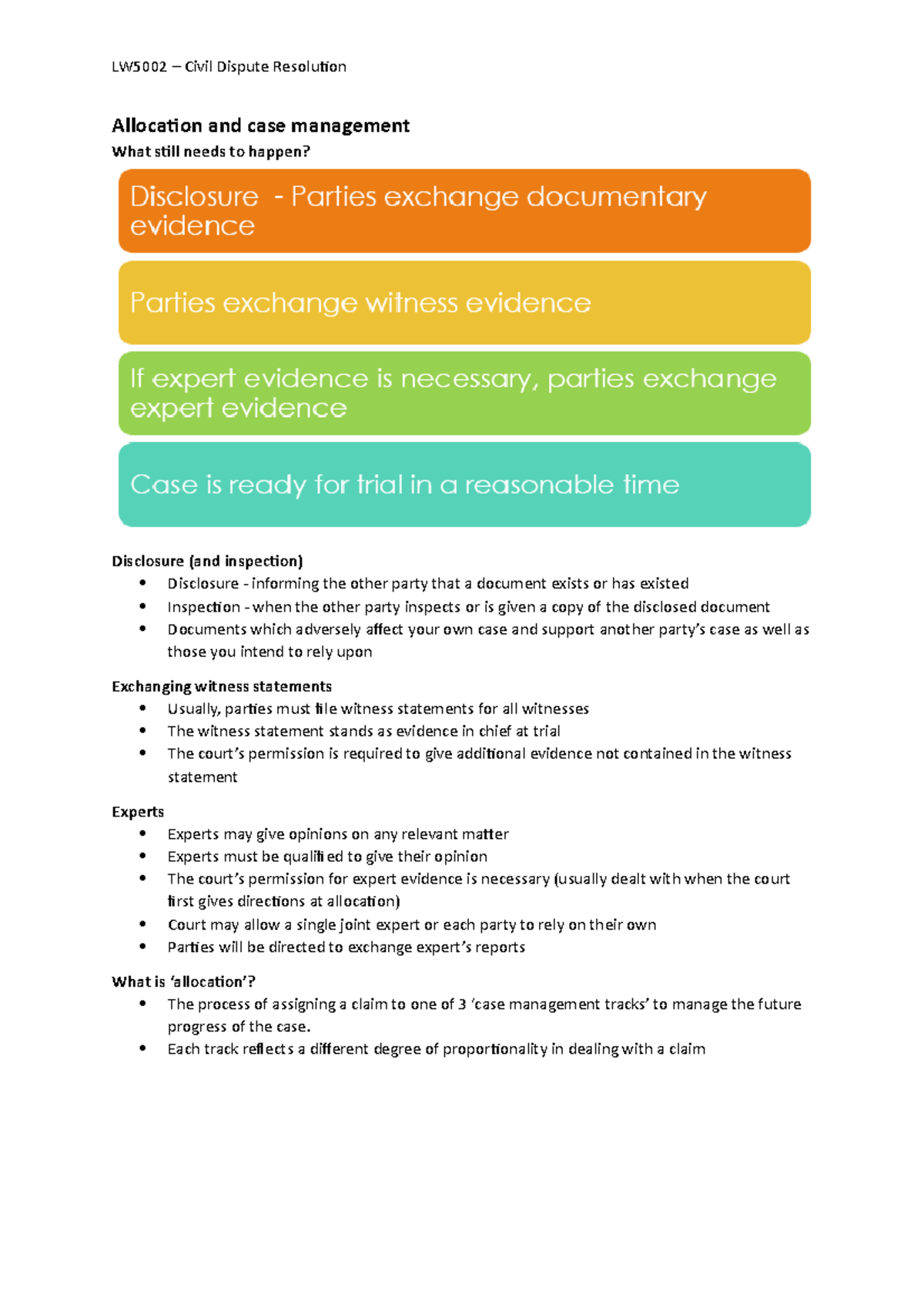 7. Allocation and Case Management Notes - Allocation and case ...