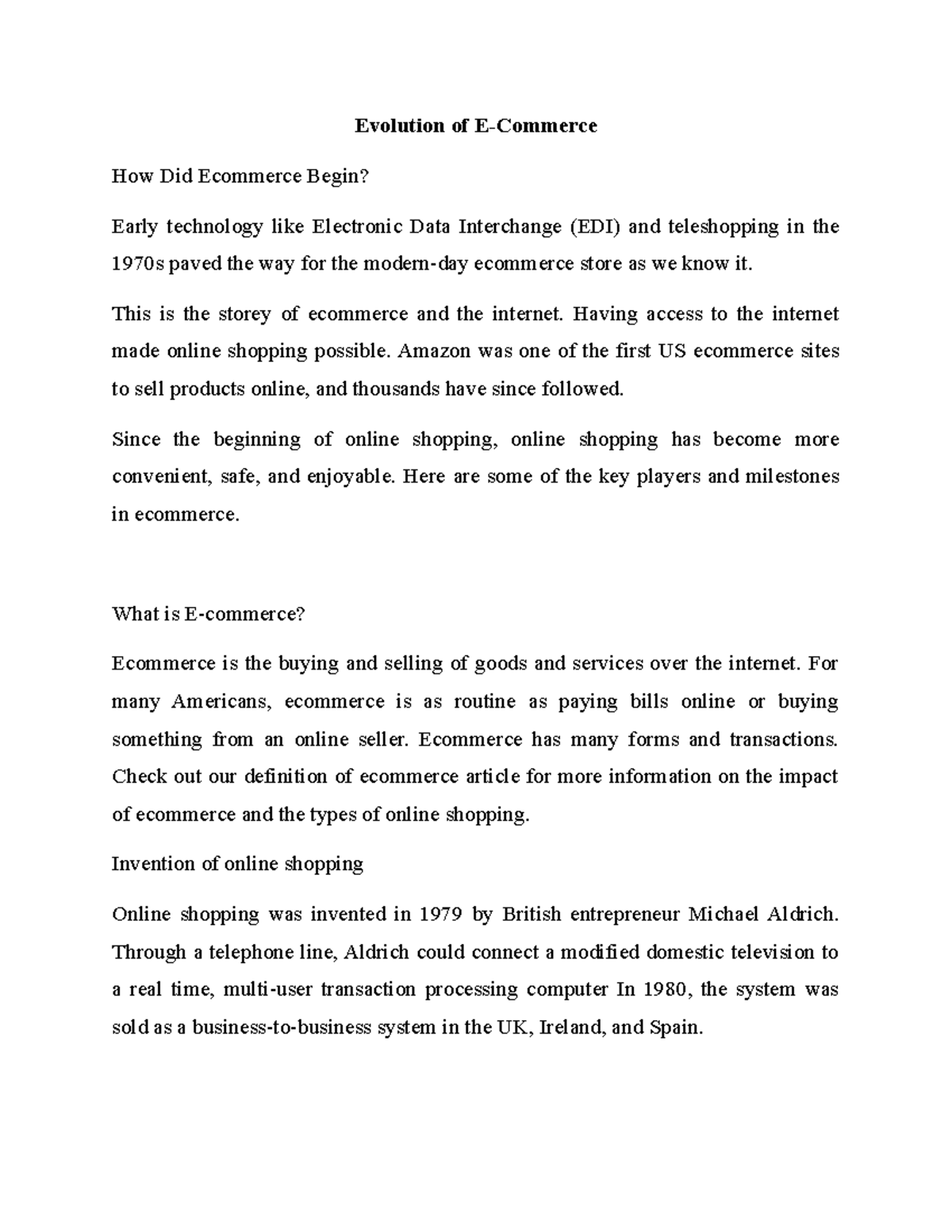 Evolution of E- Commerce - Evolution of E-Commerce How Did Ecommerce ...