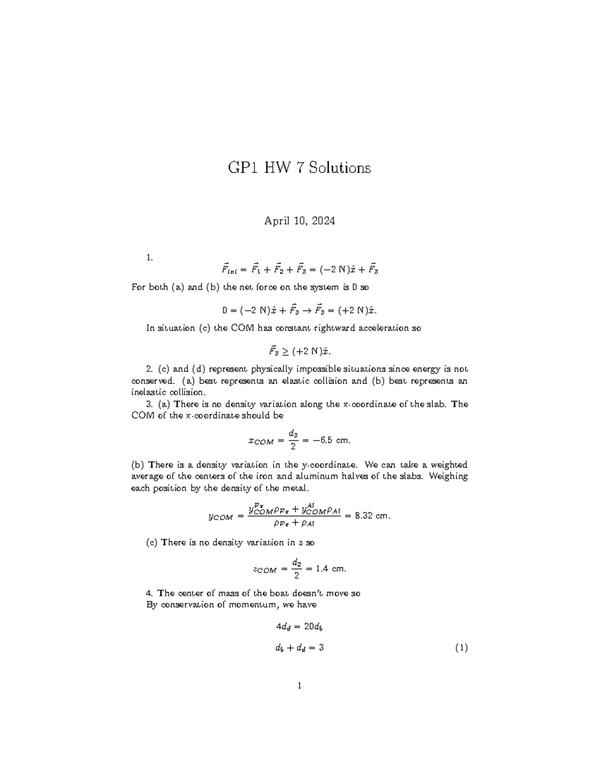 GP1 HW 7 Solutions - physics - GP1 HW 7 Solutions April 10, 2024 1 ...