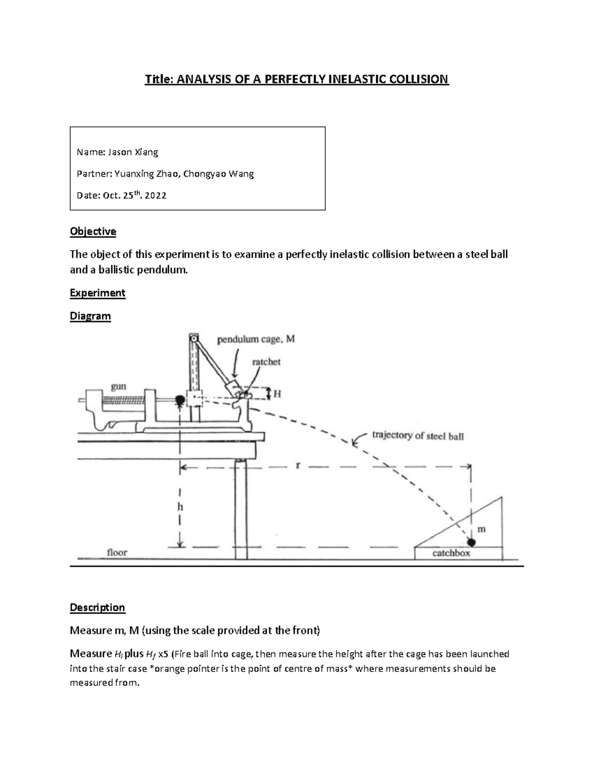 Phys 115 Fall 2022 M36 Report - Title: ANALYSIS OF A PERFECTLY ...