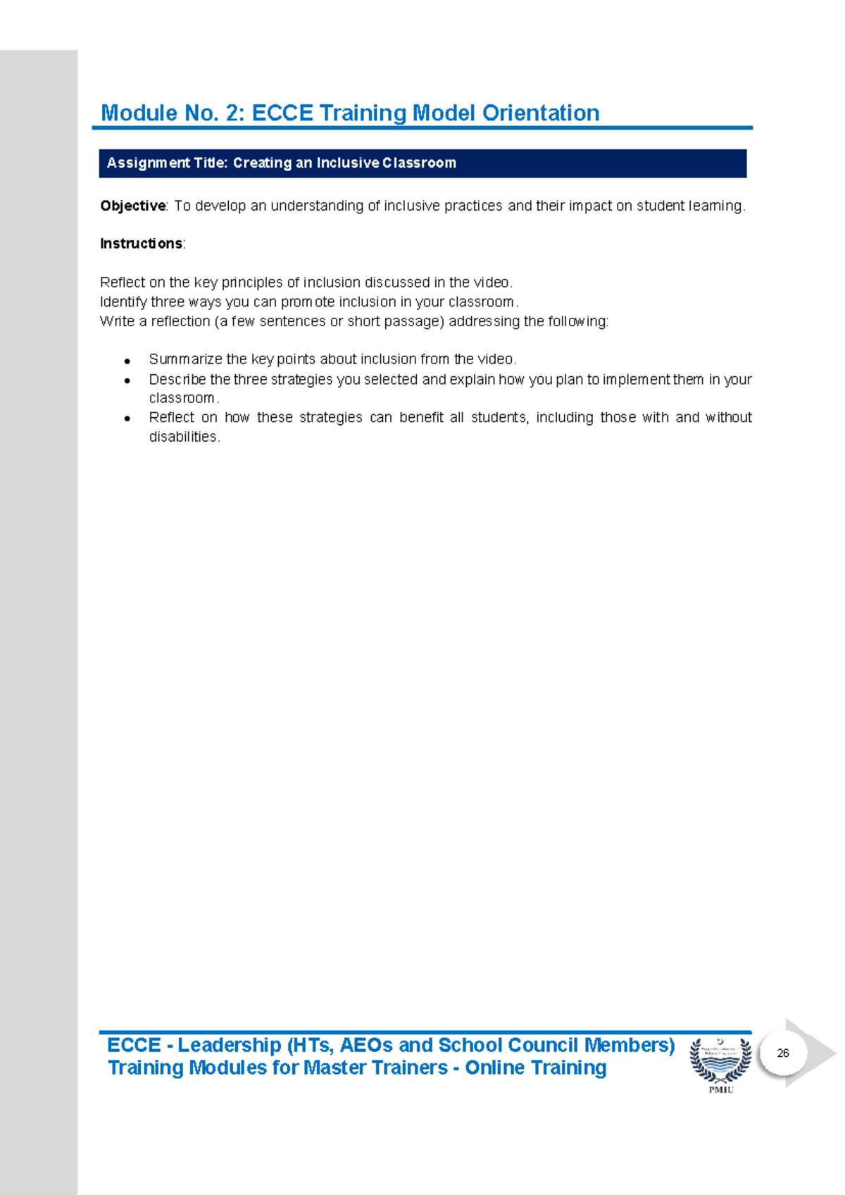 M2a2 - M2a - Module No. 2: ECCE Training Model Orientation ECCE ...