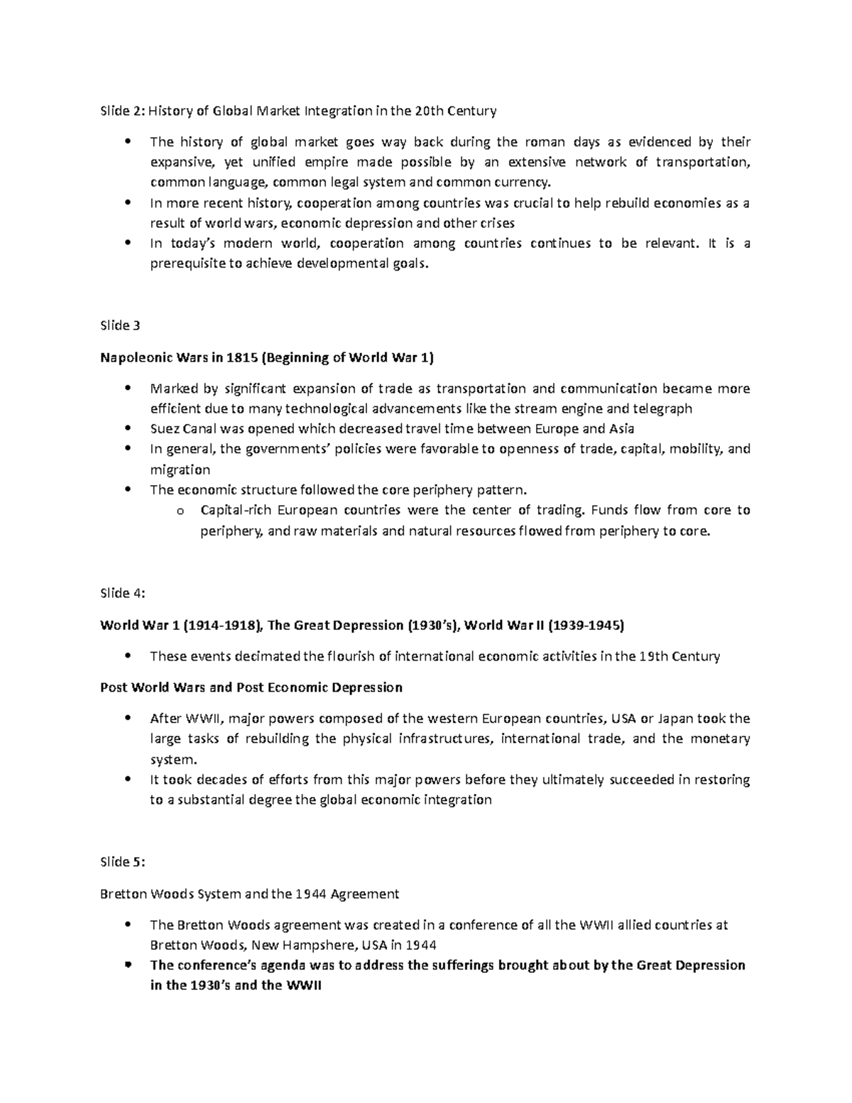 PPT 2 Structures of Globalization - Slide 2: History of Global Market ...
