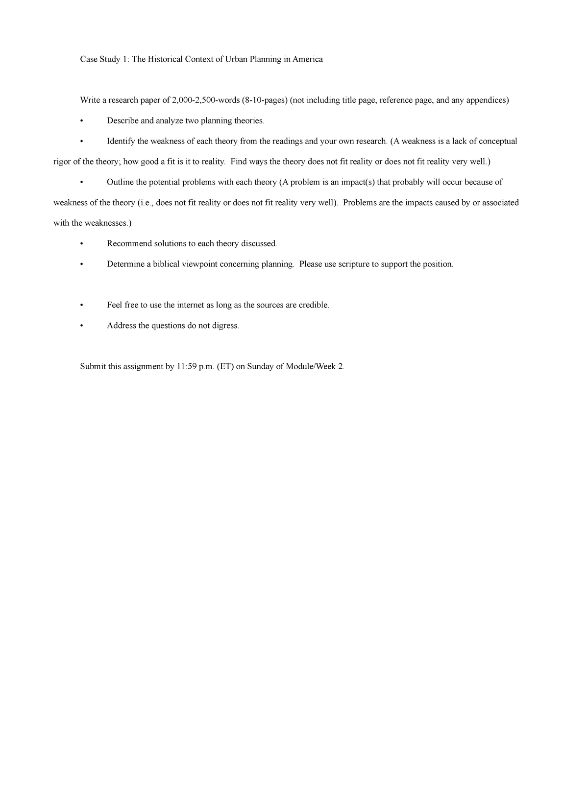 WEEK 2 CASE Study 1 - Assignment - Case Study 1: The Historical Context ...