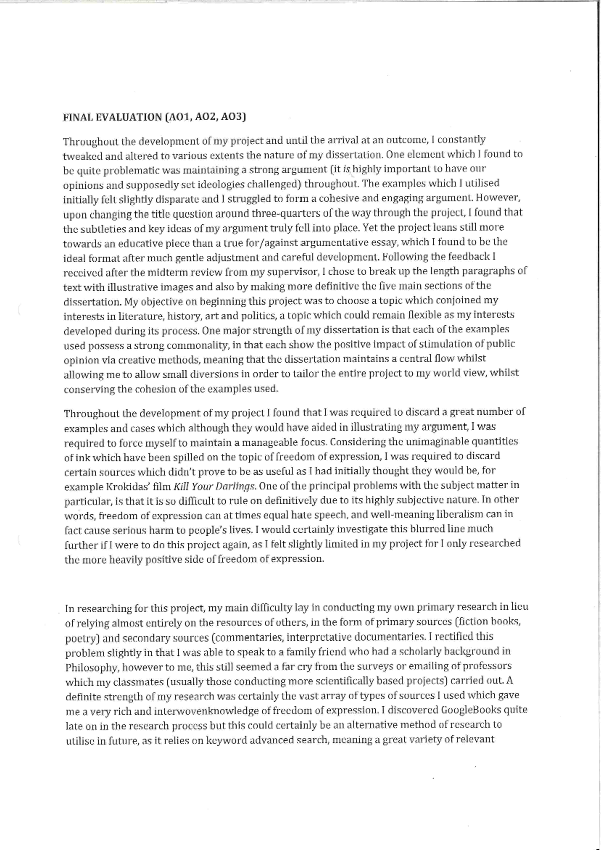 Final evaluation A star exemplar - Studocu