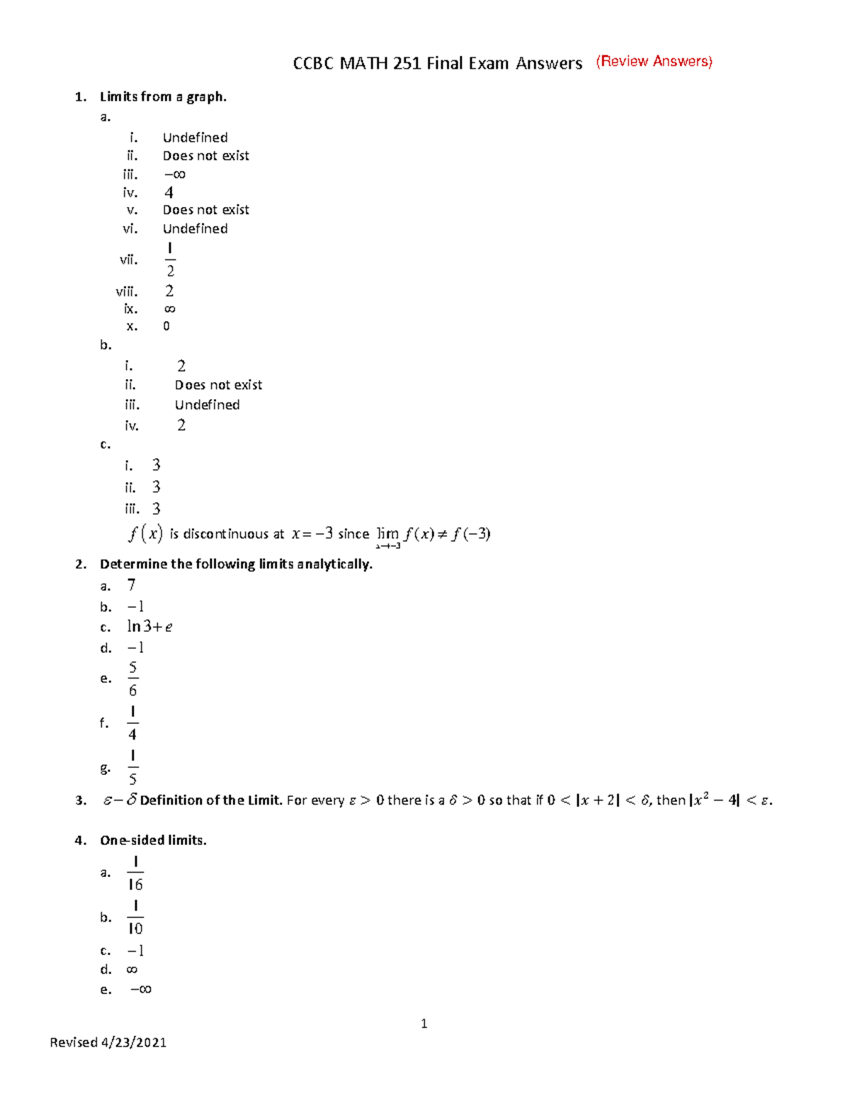 Math 251 Final Exam Review Answers 1 CCBC MATH 251 Final Exam Answers math-251-final-exam-review-answers-1-ccbc-math-251-final-exam-answers