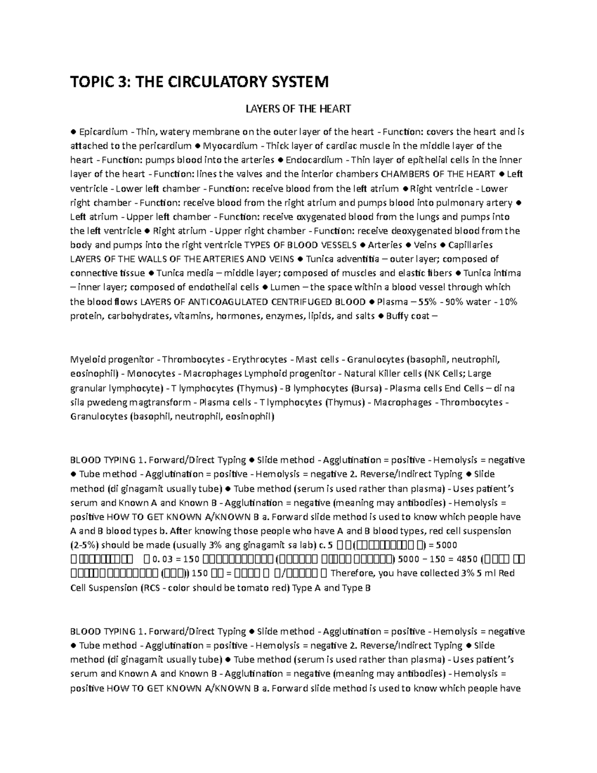 Topic 3 - Circulatory - TOPIC 3: THE CIRCULATORY SYSTEM LAYERS OF THE ...