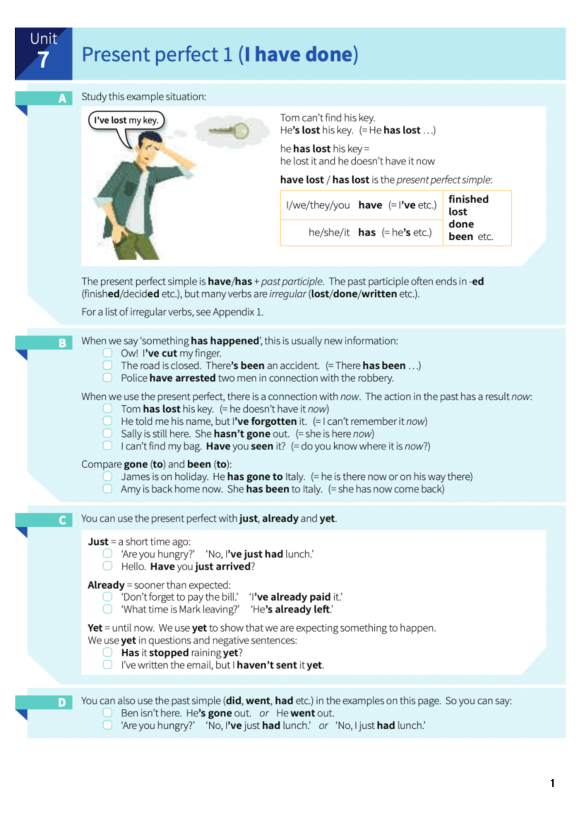 Present Perfect - Grammaire anglaise - Studocu