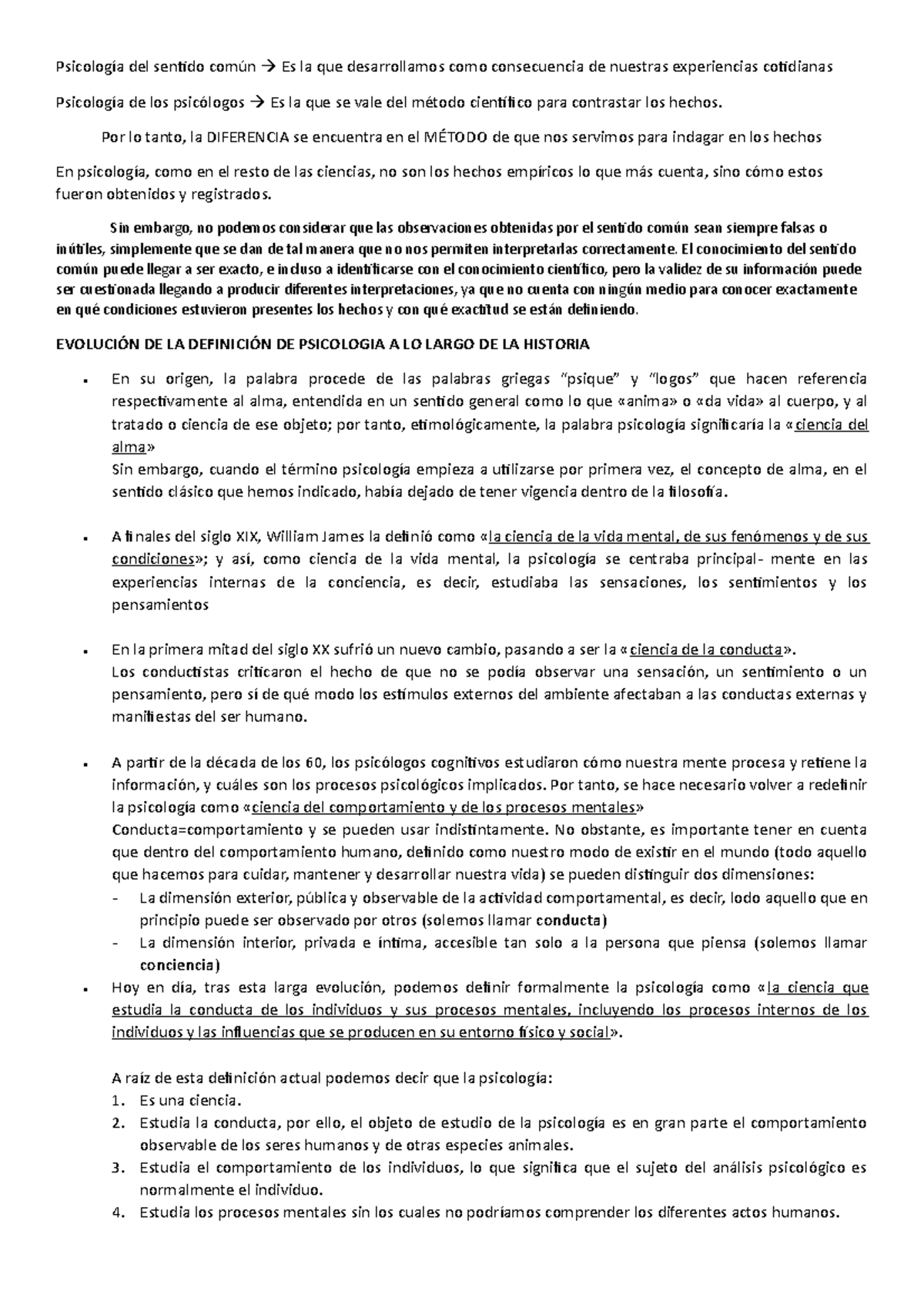 TEMA 1 - COMPLETO - Psicología del sentido común Es la que ...