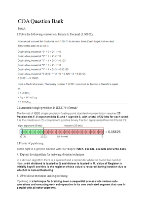 COA Question Bank with answers - COA Question Bank Part A 1 the ...