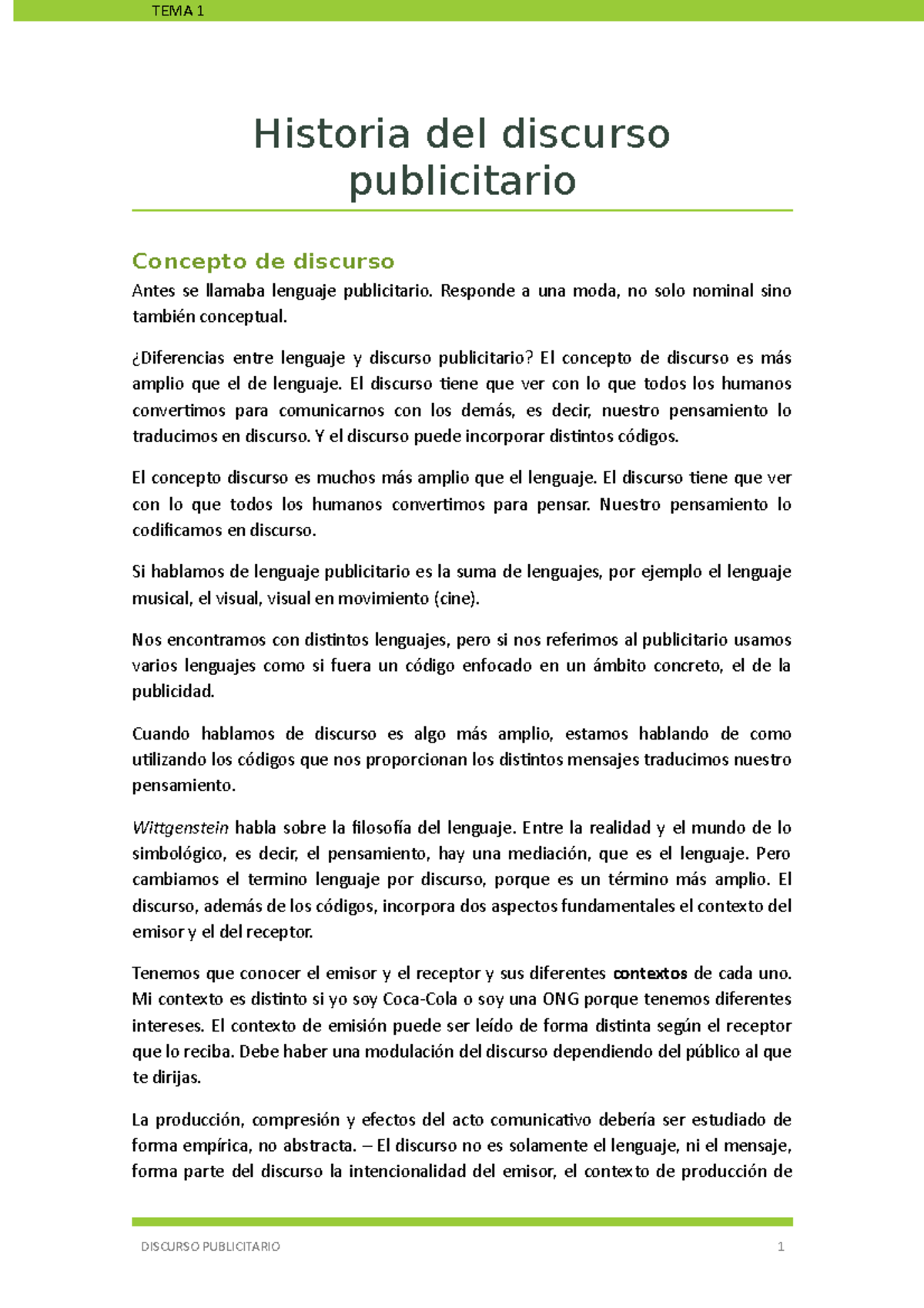 Tema 1. Historia del discurso publicitario - TEMA 1 Historia del ...
