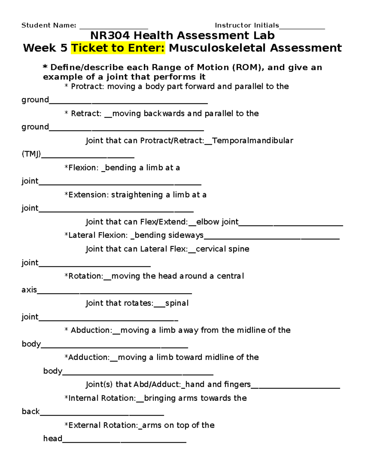 Week 5 Ticket to Enter MS - Student Name ...