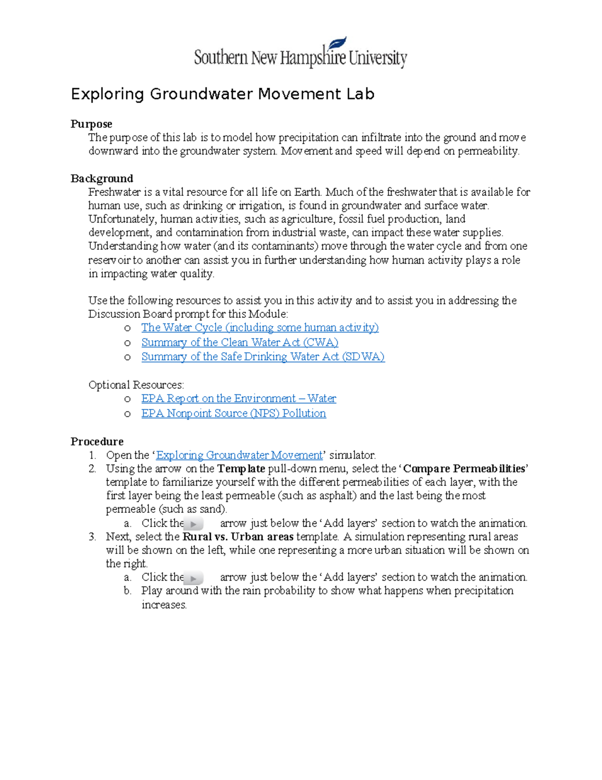 3-1 Discussion Exploring Groundwater Worksheet - Exploring Groundwater ...