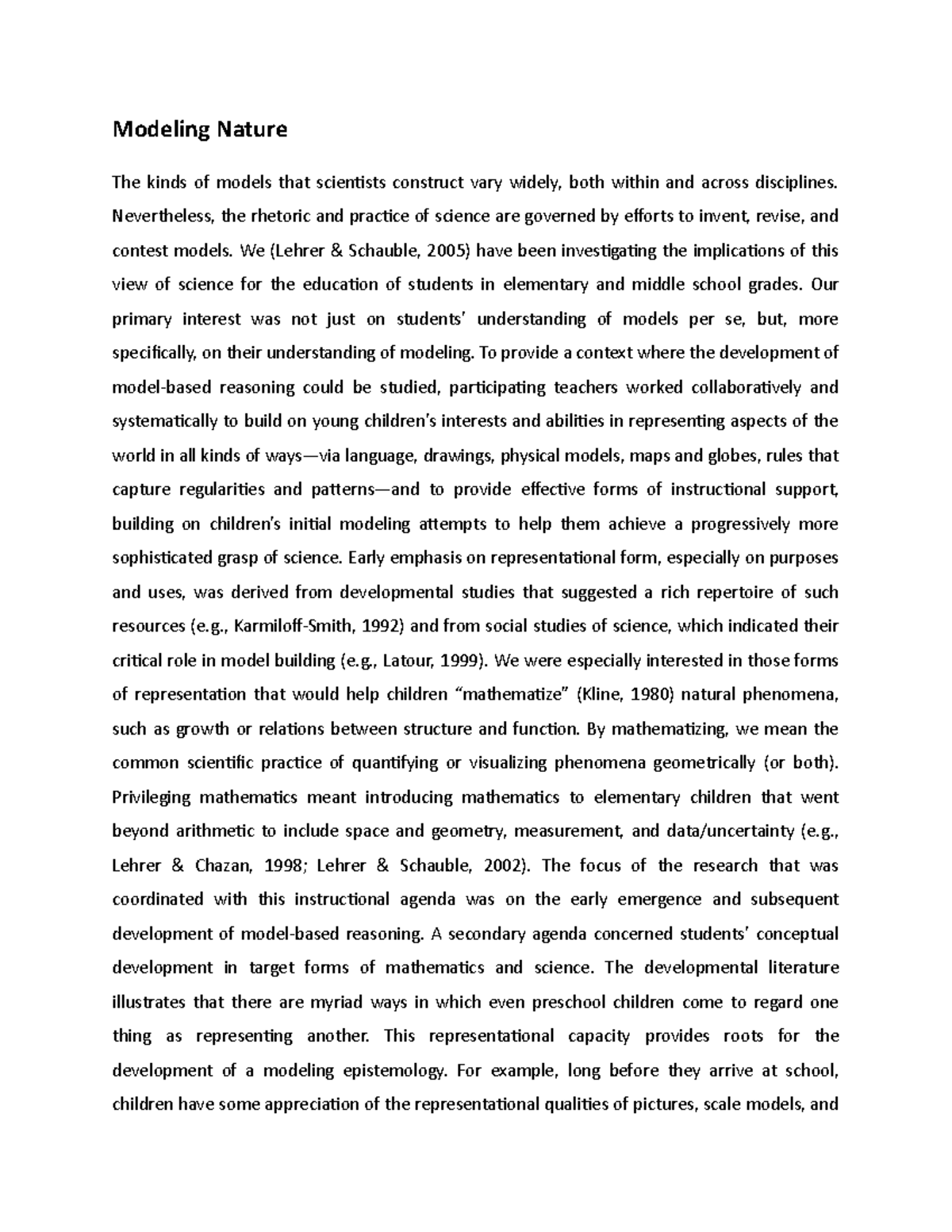 Modeling Nature - Modeling Nature The kinds of models that scientists ...