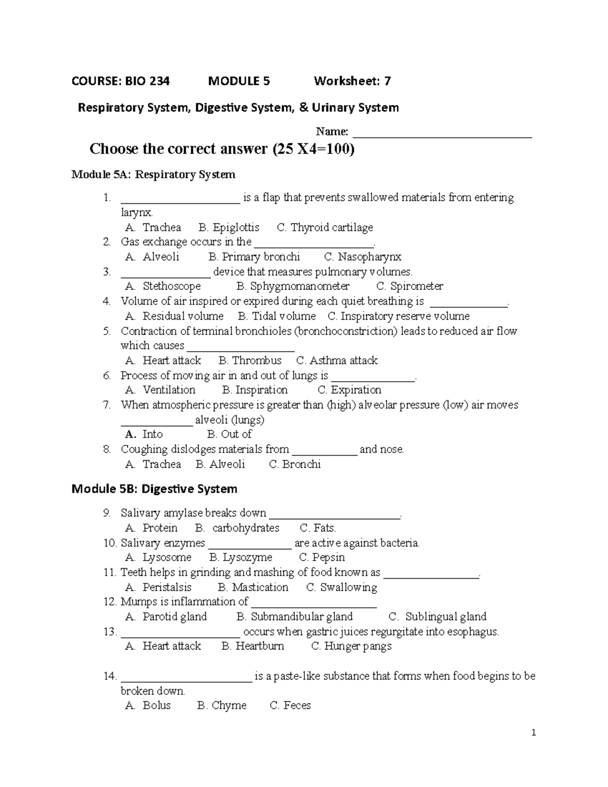 BIO 234 WS 7 module 5 new (4)-3 - COURSE: BIO 234 MODULE 5 Worksheet: 7 ...