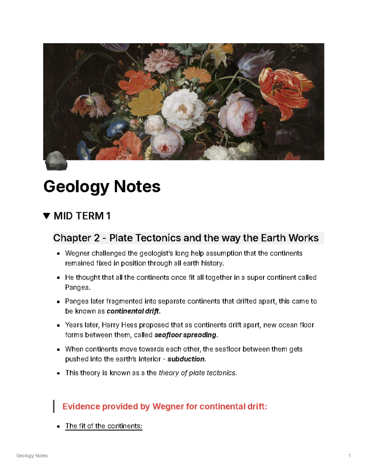 Geo303 notes - 🪨 Geology Notes MID TERM 1 Chapter 2 - Plate Tectonics ...