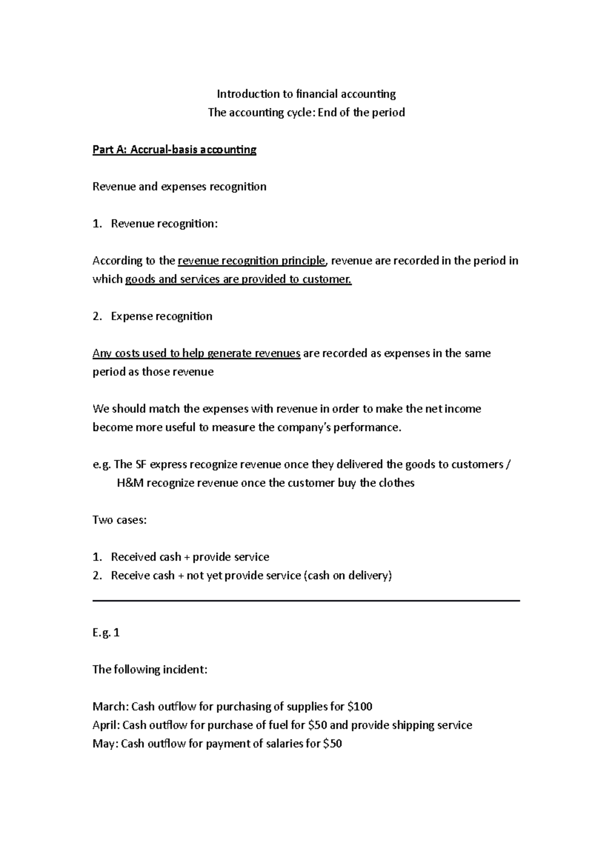 The accounting cycle: End of the period - Introduction to financial ...