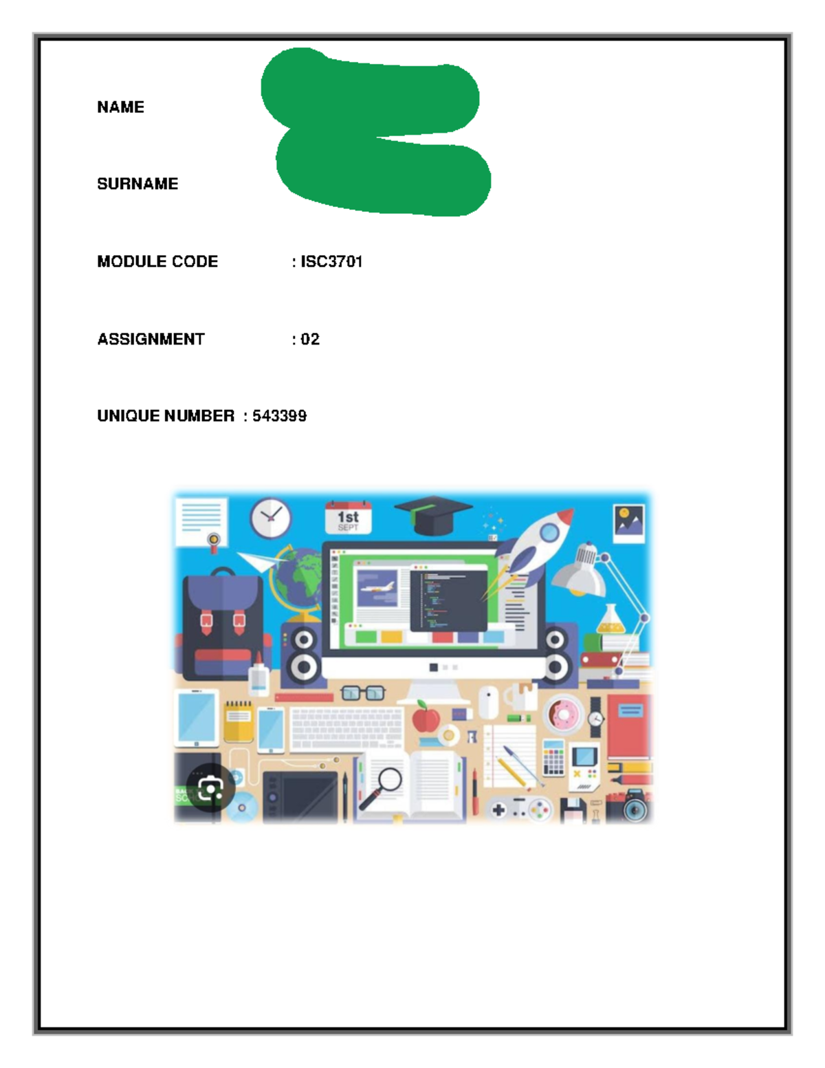 ISC Assignments 92-pass - NAME : MORONGWE SURNAME : MATHIPA MODULE CODE ...