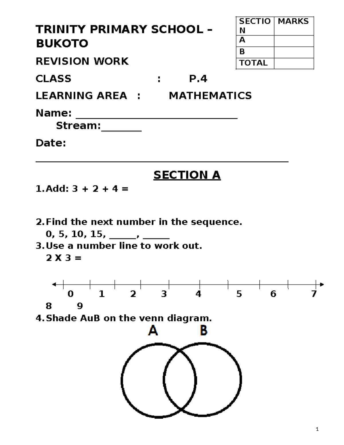 external past papers - TRINITY PRIMARY SCHOOL – BUKOTO REVISION WORK ...
