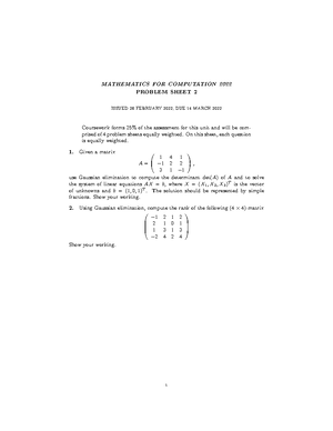 CM10312 Problem Sheet 1 - ANALYTICAL MATHEMATICS FOR APPLICATIONS 2021 ...