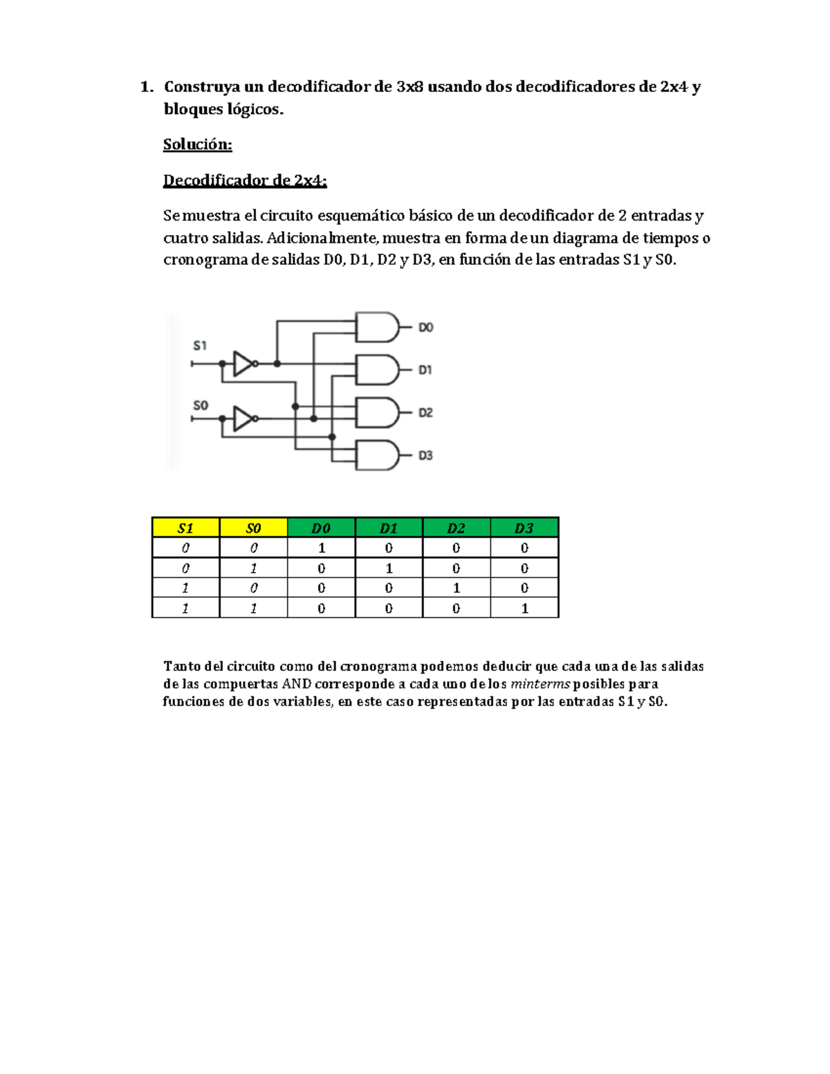 Electronica saul - sdfxgxv - 1. Construya un decodificador de 3x8 ...
